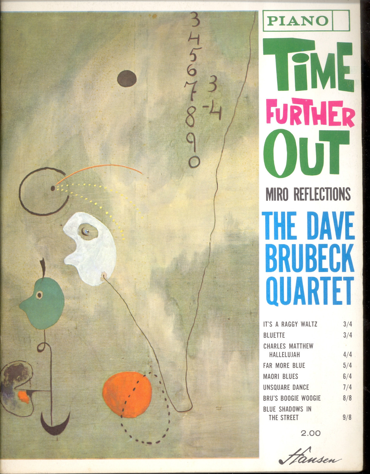 DAVE BRUBECK QUARTET Song Book TIME FURTHER OUT Miro Cover 1962 | eBay