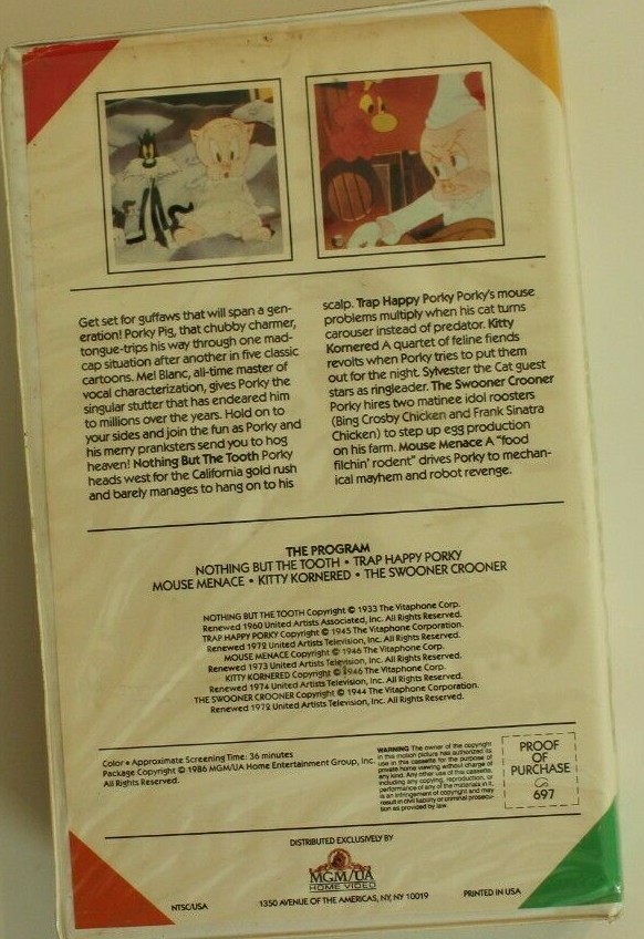 Porky Pig Cartoon Festival Featuring "Nothing but the Tooth" (VHS 1986) | eBay