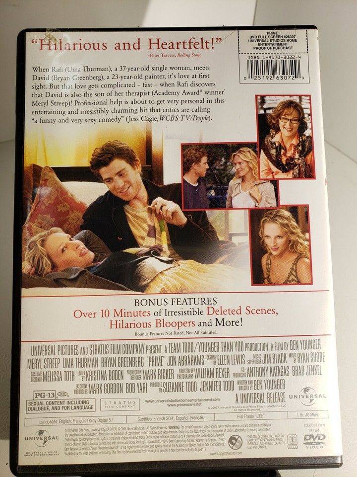 Prime DVD 2005 Meryl Streep, Uma Thurman, Bryan Greenberg 25192630620| eBay