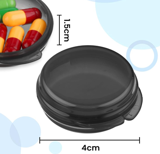 5PCS Small Pill Box,Travel Round Pill Case,Portable Pill Container ...