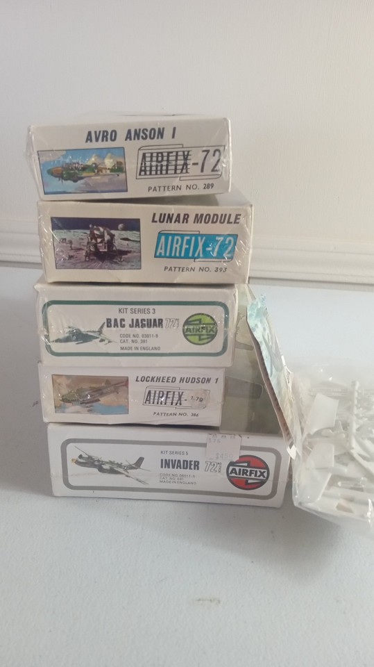 Lot Of 7 Airfix Military Aircraft & Lunar Module Model Kits Factory ...