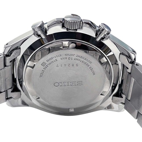 Seiko SSB321 Quartz Chronograph Watch Blue Dial Stainless Steel Battery ...