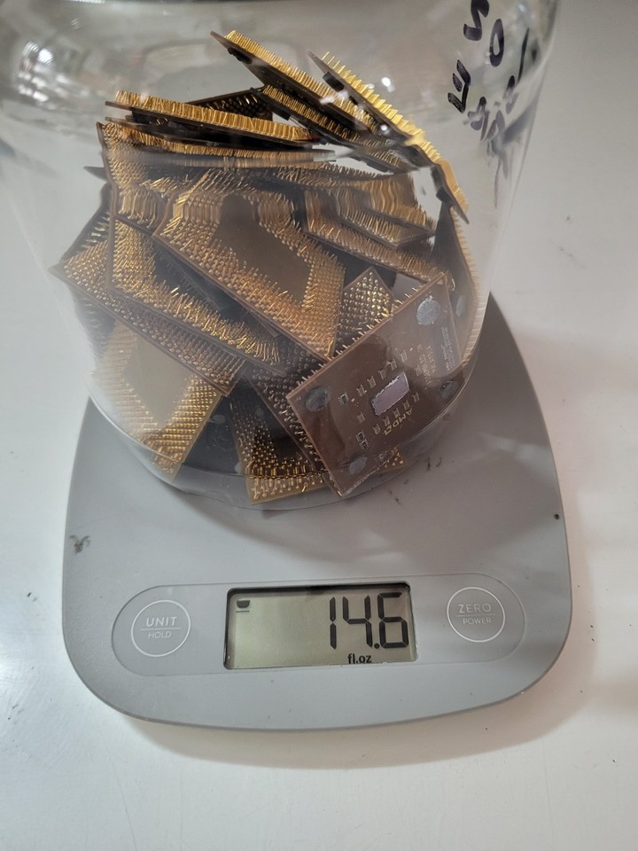 Gold! 11.54 OZ / 0.72 lbs Scrap AMD CPU's for Precious Metals Recovery ...