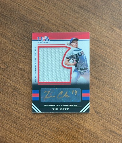 Tim Cate 2017 USA Baseball Game Patch Gold Ink Auto #22 Nationals UCONN ...