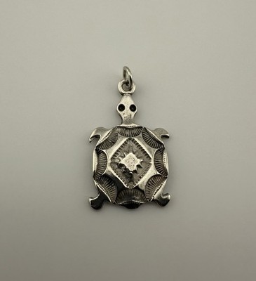 Native Hallmarked Sterling Silver Tribal Design Turtle Pendant | eBay