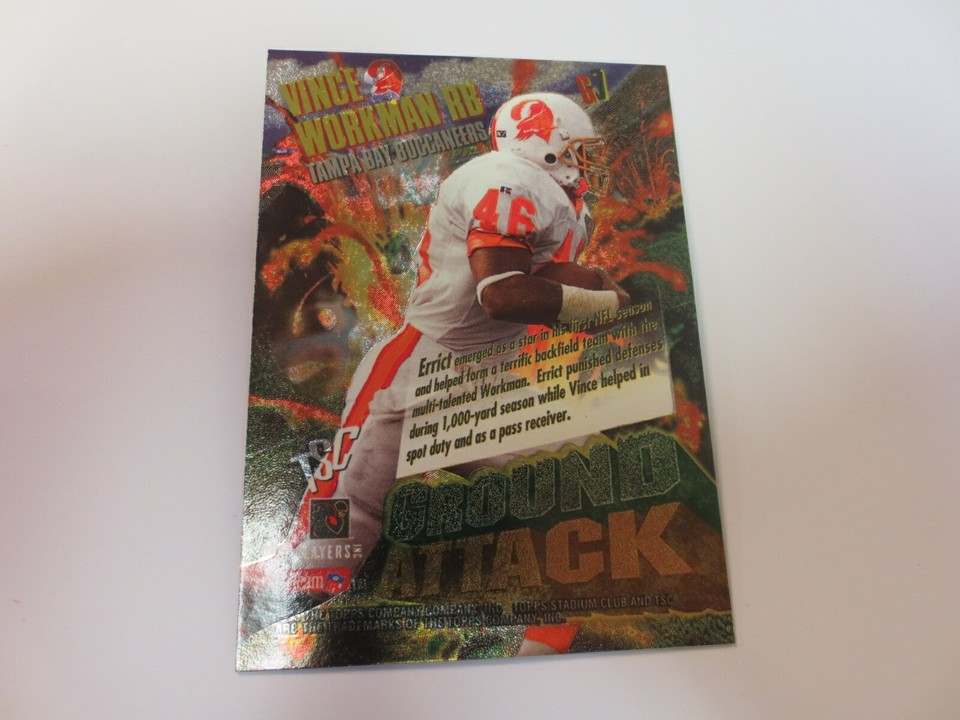 1995 Topps Stadium Club Ground Attack Errict Rhett / Vince Workman Card ...