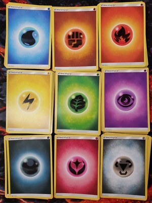 POKEMON TCG : 90 BASIC ENERGY CARDS LOT FAIRY METAL DARKNESS (10 ea ...