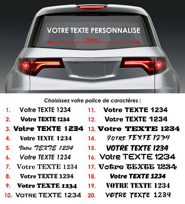 VOTRE PUBLICITE TEXTE 100cm PERSONNALISE VOITURE AUTO AUTOCOLLANT ...
