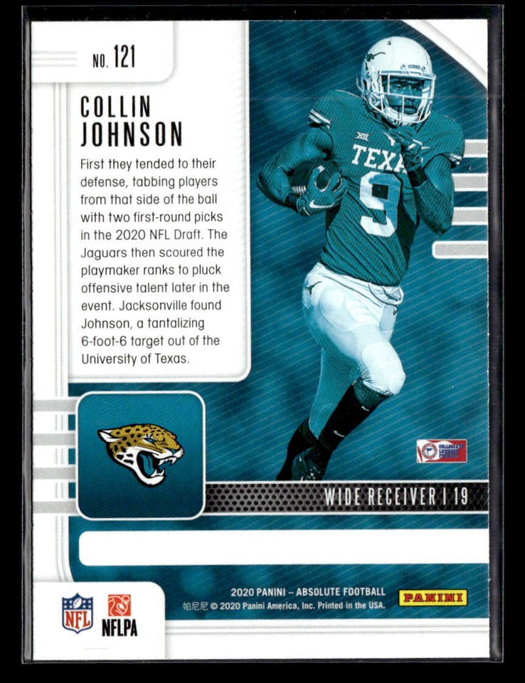 2020 Panini Absolute #121 Collin Johnson Retail Rookie Card ...