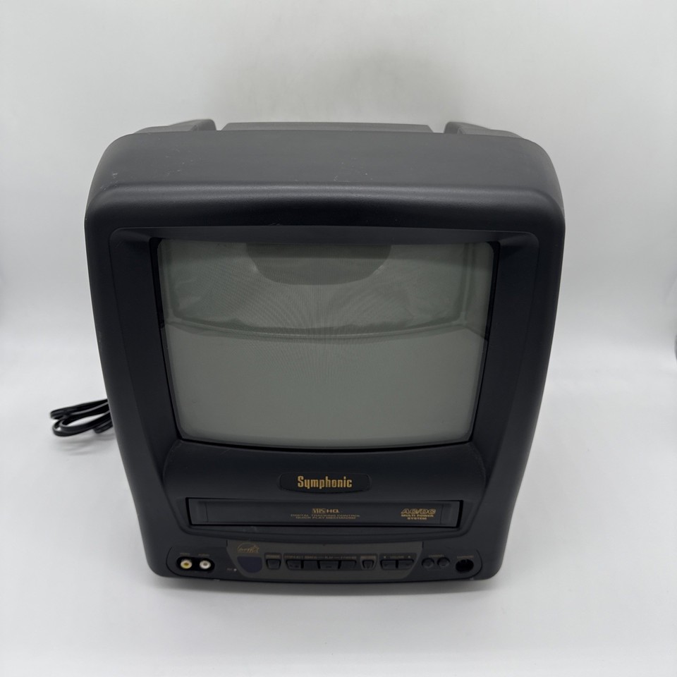 Symphonic SC309D 9" TV VCR VHS Combo Player Front A/V Retro Gaming CRT ...