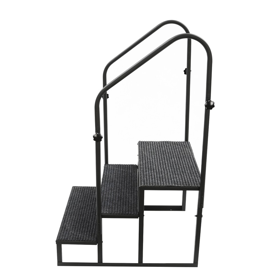 Step Ladder Porch Steps with Handrails Portable Step Stool for Travel ...