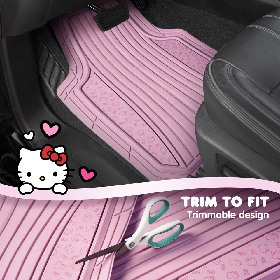 Hello Kitty Car Mats 4pc Floor Mats for Cars Trucks SUVs Pink Car Floor ...