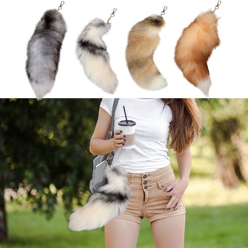 Therian Tail Plush Keychain Long Pendant Cosplay Foxes Tail Animal Car ...