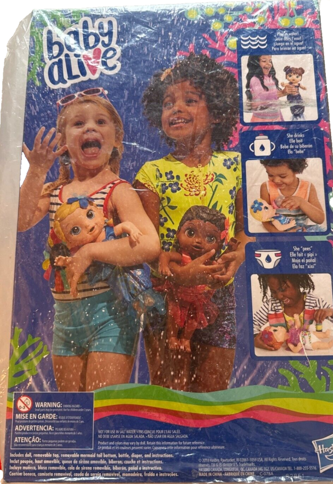Baby Alive Shimmer 'n Splash Mermaid Doll Blonde Hair Swimsuit ...