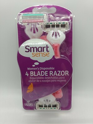 Smart Sense Women's Disposable 4 Blade Razor, 3 per package KMART | eBay
