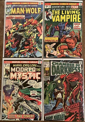 MARVEL HORROR LOT MAN-WOLF, MORBIUS, MODRED, CHAMBER OF DARKNESS COMIC ...