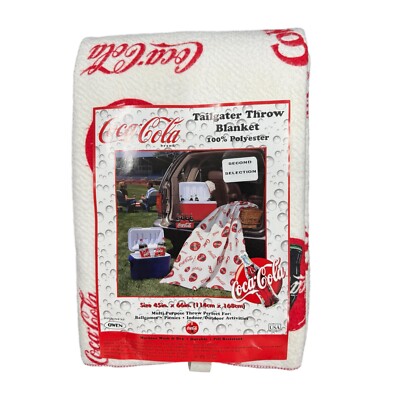 Vintage Coca-Cola Tailgater Throw Blanket 100% Polyester 45” x 66” | eBay