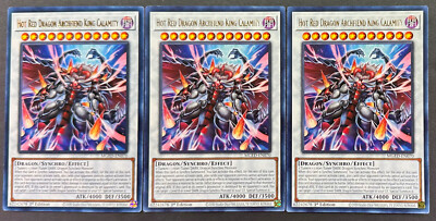 YUGIOH 3x Hot Red Dragon Archfiend King Calamity MGED-EN070 Rare 1st ...