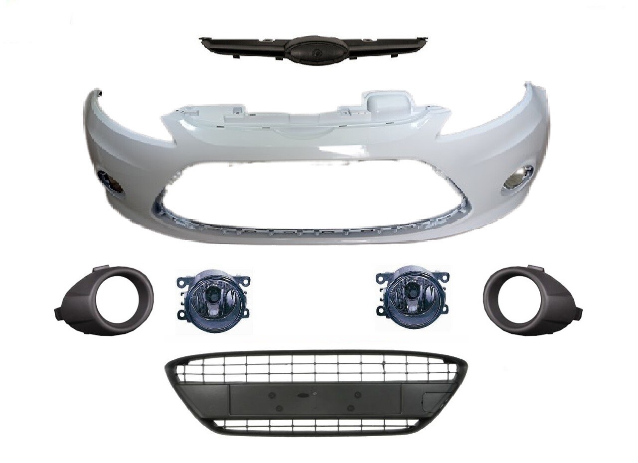 FORD FIESTA 2008 - 2012 NEW FRONT BUMPER WITH FOG LIGHT HOLES FROZEN ...
