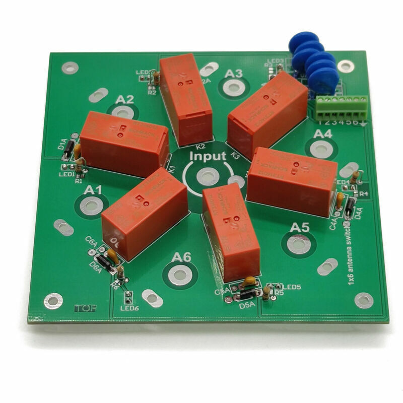 SO-239 6-way 1.8MHz-60MHz 6:1 Coax Remote Antenna Switch Module KIT or ...