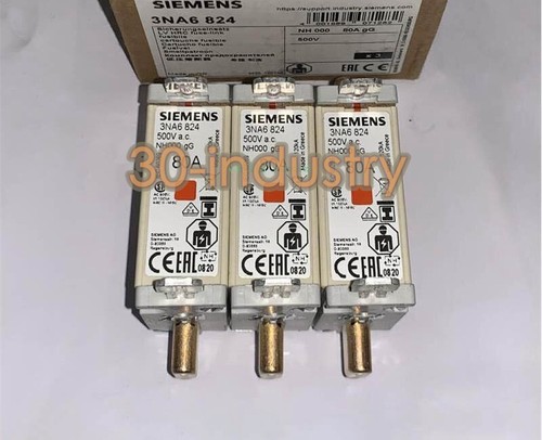 Qty:3 New For Siemens 3NA6824 Fuse Nh Isol.gl/Gg GR.000 500VCA 80A | eBay