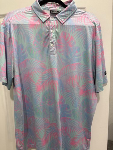 Sunday Swagger Men’s XL Golf Polo Neon Floral Bold Pattern | eBay