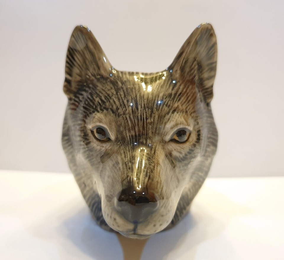 Wolf Head Figurine Vase Pot Ceramic Succulent Egg Cup Animal Flower ...