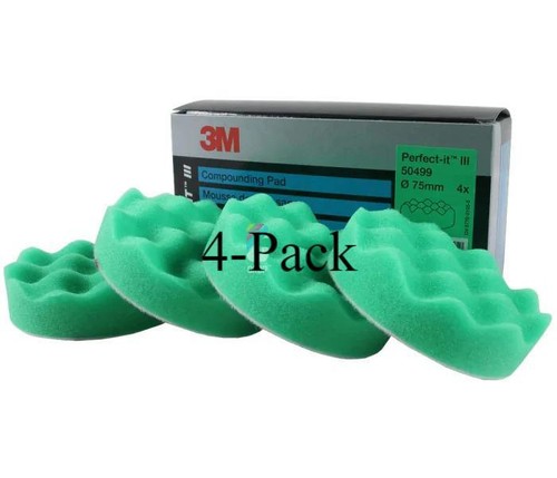 3M Perfect-It III Foam Compounding Waffle Pad 75mm 3 inch GREEN 4-Pack ...