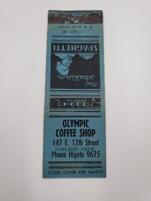 Olympic Coffee Shop Oakland California Matchbook Cover | eBay
