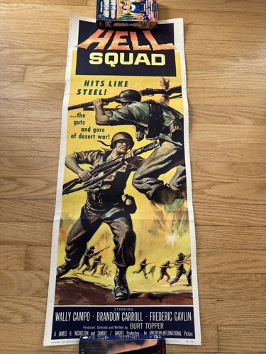 1958 HELL SQUAD Original Insert WAR Movie Poster AIP American International Pics | eBay