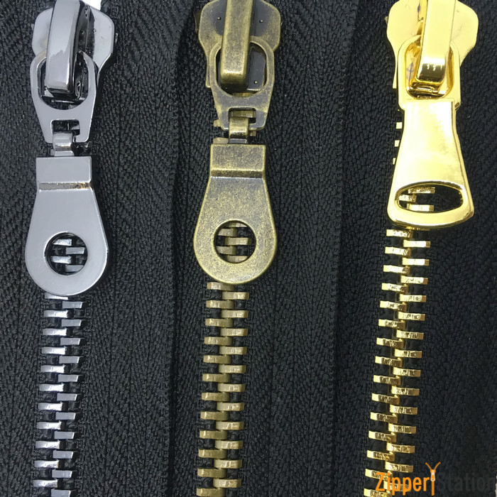 Heavy Duty Metal #8 Open End Zips - Antique Brass, Gun Metal, Gold N8 ...
