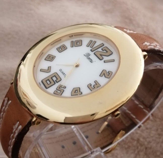 Montre Femme Vintage Watch 1990 DOMI Cuir Métal Doré Quartz | eBay