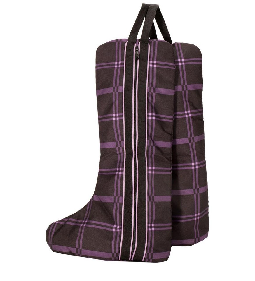 Chestnut Bay Quilted Lined Boot Bag - Black Plaid | eBay