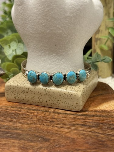 Southwestern Style 5 Stone Turquoise And Sterling Silver 925 Cuff ...
