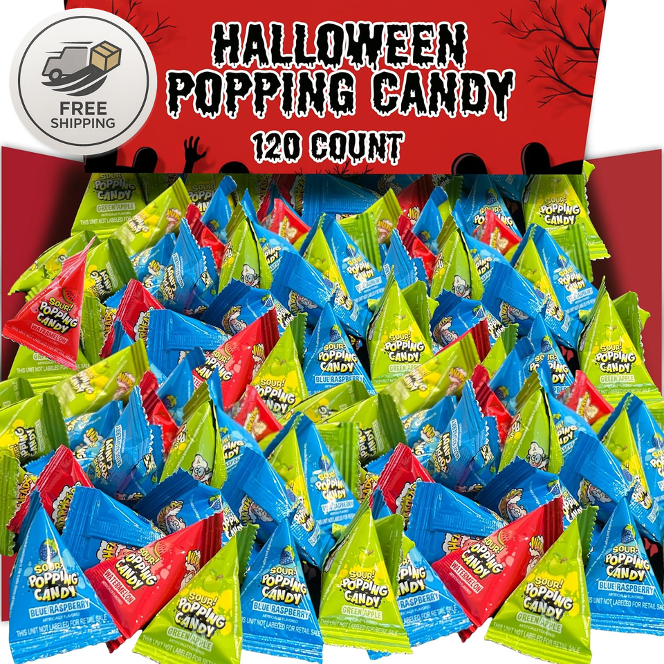 Halloween Popping Candy Bulk Assortment, 120 Count Individually Wrapped ...