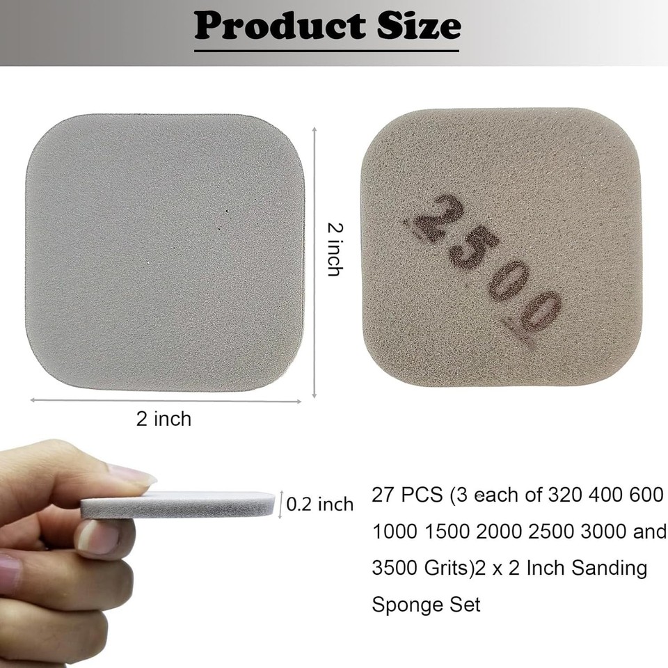 Tonmp 54 PCS 2 x 2 Soft Touch Sanding Pads, Mesh Polishing Pads grey | eBay