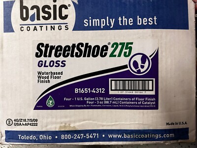 Basic Coatings STREETSHOE Waterbased Wood Floor Finish 1 Gallon Gloss ...