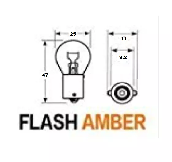 10x Chrome Silver Bulbs Bulb Opposite Pin Indicator Flash Orange Amber ...