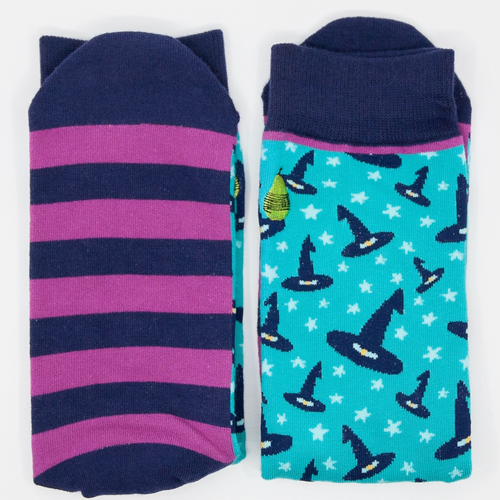 Women's Halloween Socks Witches Hat Magic and Stripes Halloween Costume ...