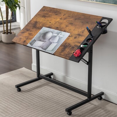 Drafting Table Adjustable Tilt Tabletop Art Craft Desk Home Office ...
