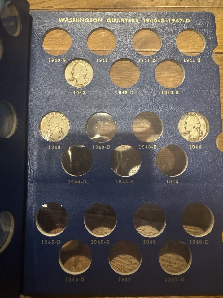 Washington Quarters, 90% Silver 1932 - 1964 Book With 21 Coins | eBay