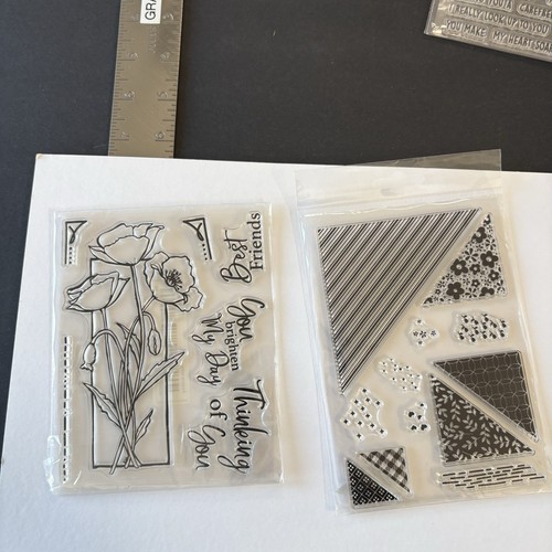 Unbranded #2 LOT of 4 Various Themes Sets Clear Stamps Dies LOT *READ ...