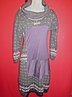 ~FLOOD CLOTHING Wool Dress Sz M One of a kind hand made Sustainable ...