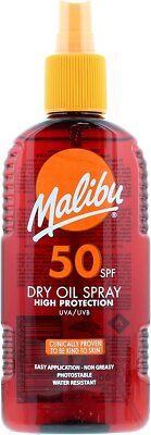 Malibu Sun Protection Dry Oil Spray Water Resistant - Various SPF and ...