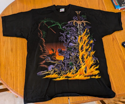 Very Rare Vintage 1996 LIQUID BLUE Skeletons Demons Battle Sword Hell ...