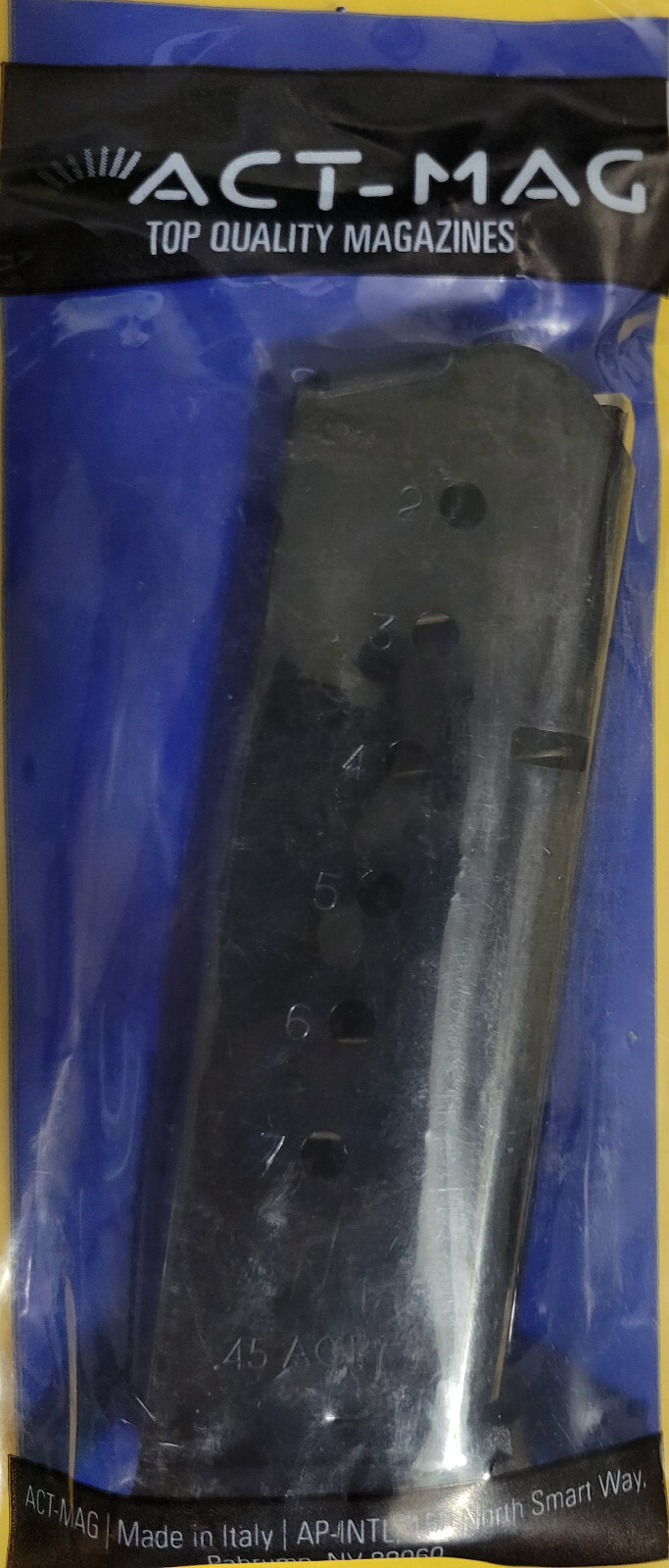 ACT-MAG for Compact 1911 45acp 7 Round Magazine Black #54172 7rd Mag ...