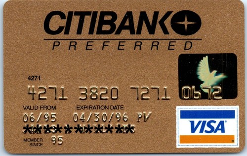 Visa Gold Citibank Preferred Credit Card Expired 1996 | eBay