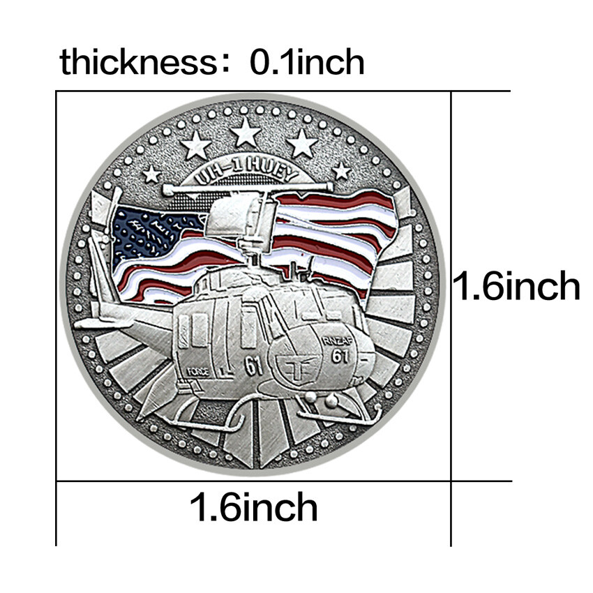 Fighter Aircraft Huey Utility Metal Craft US Military Challenge Coin UH ...