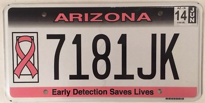 CANCER SURVIVOR license plate JK 1781 Breast Mammogram Save Life Komen ...