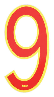 Neal Enterprises PROLINE 6" Number Plate Number #9 RED with YELLOW ...
